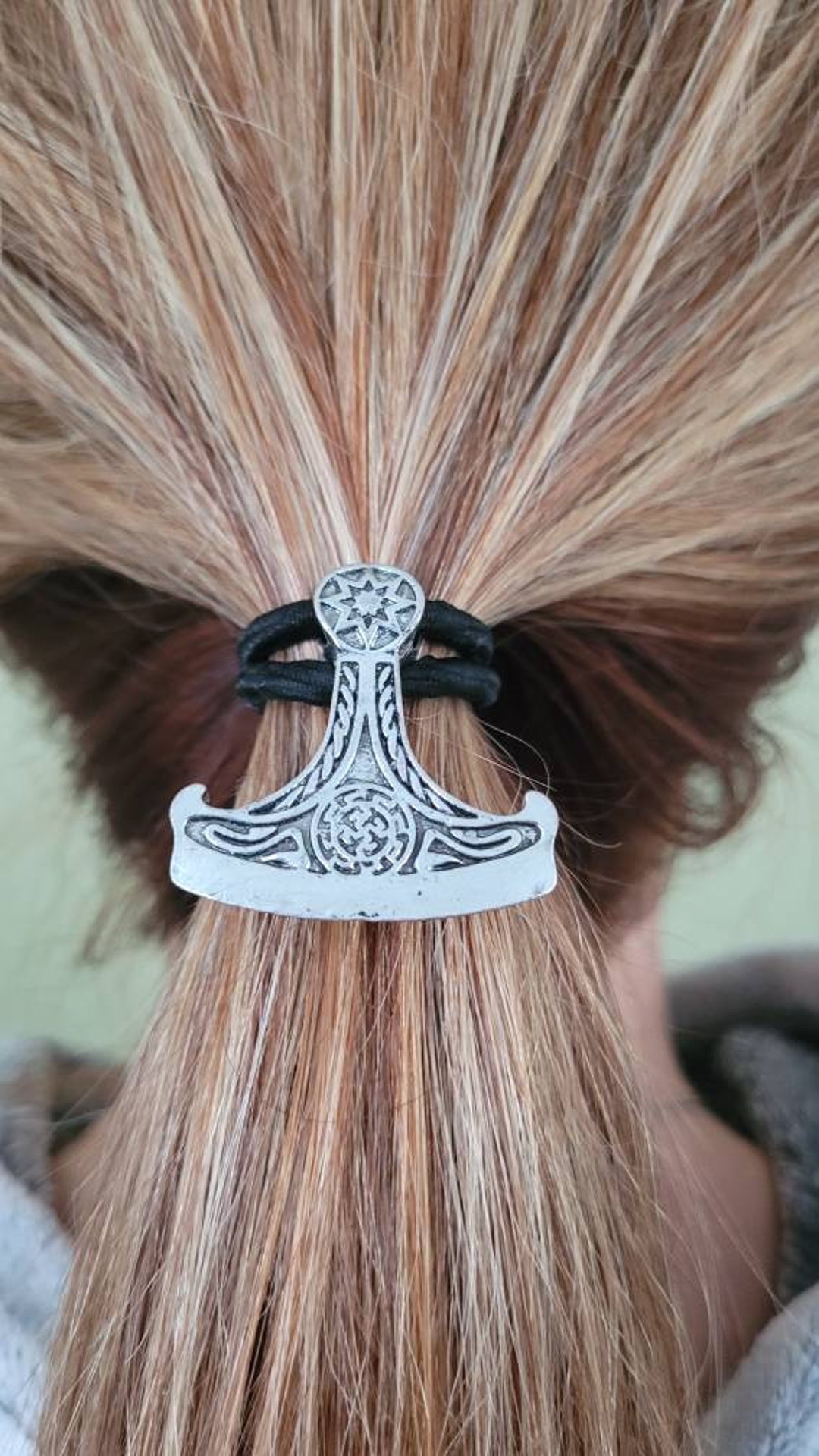 Mjolnir Celtic Hair Tie, Thors Hammer, Viking Axe, Viking Jewelry ...
