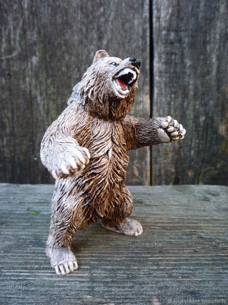 Grizzly Black Bear Sculpture, Bear Statue, Bear Figurine, Animal ...