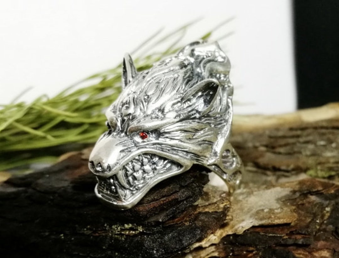 Wolf Ring Men Wolf Jewelry Silver Wolf Ring Animal Ring Biker Ring for ...