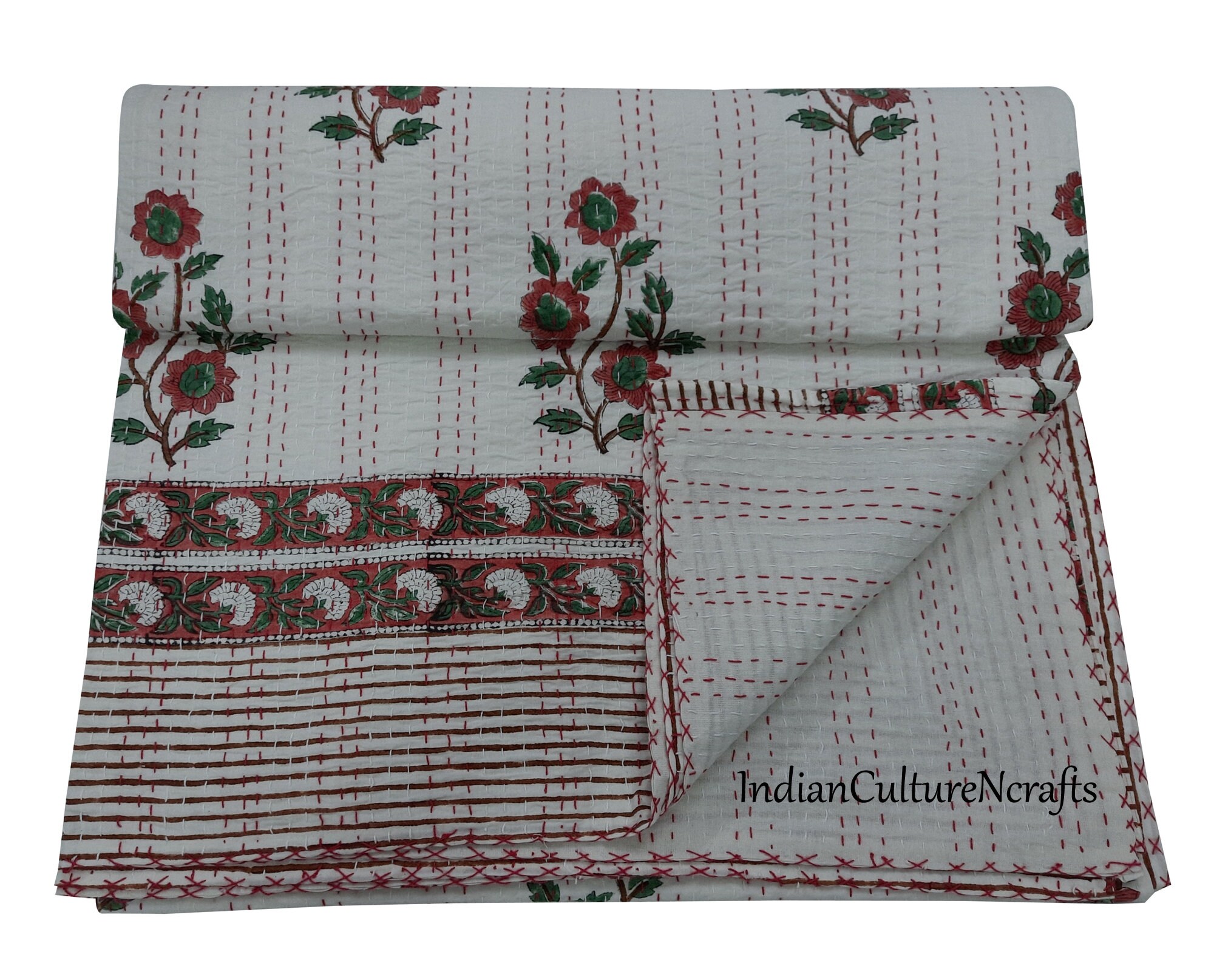 Block Print Bed Cover Handmade Indian Quilt Home Bedding Bed - Etsy UK