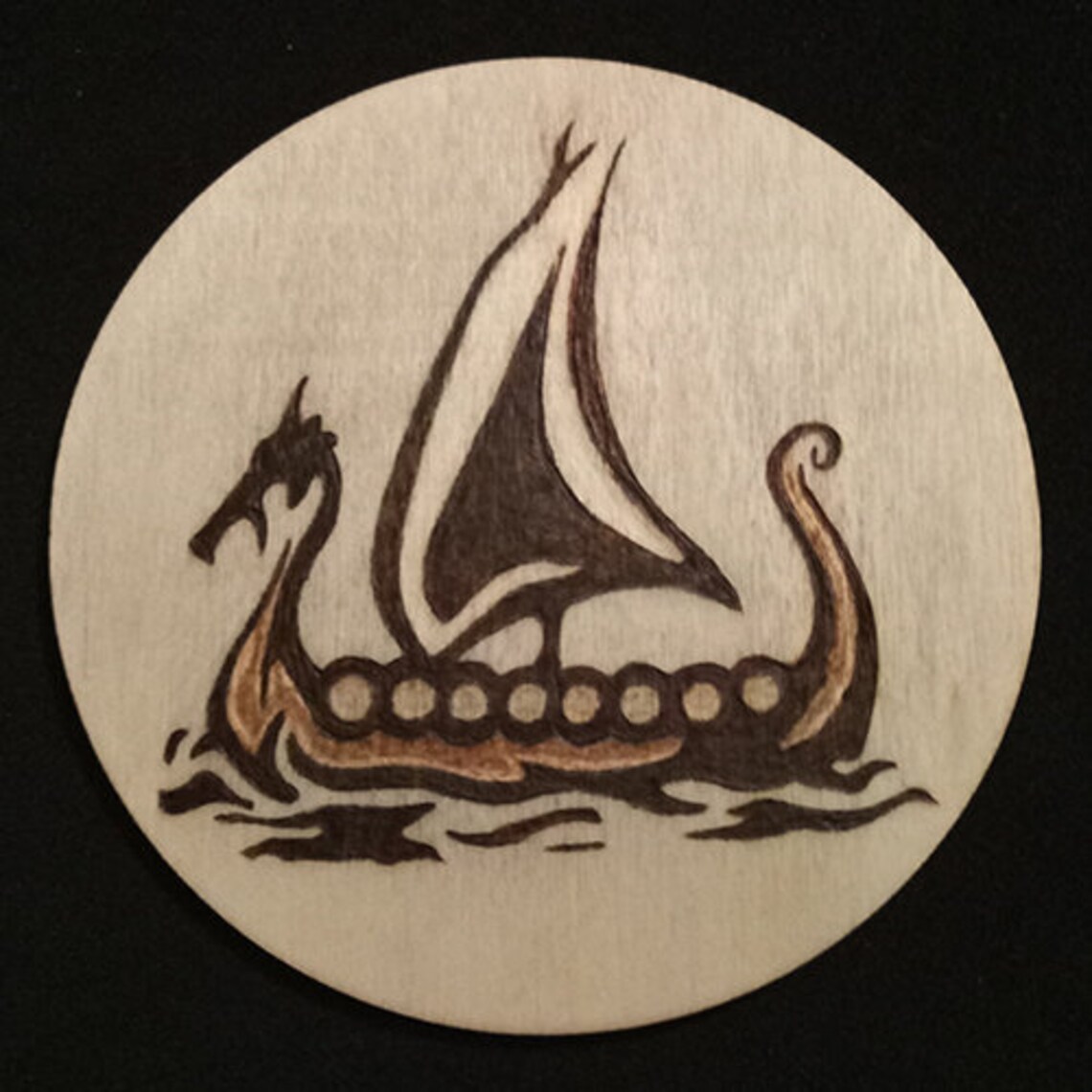Viking Art Coaster Set - Art on Wood / Pyrography / Wood Burning - Etsy UK