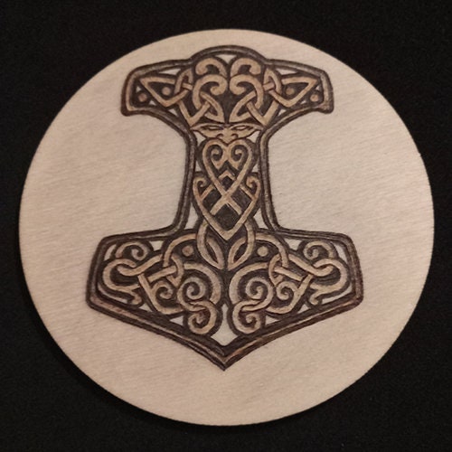 Viking Art Coaster Set - Art on Wood / Pyrography / Wood Burning - Etsy UK