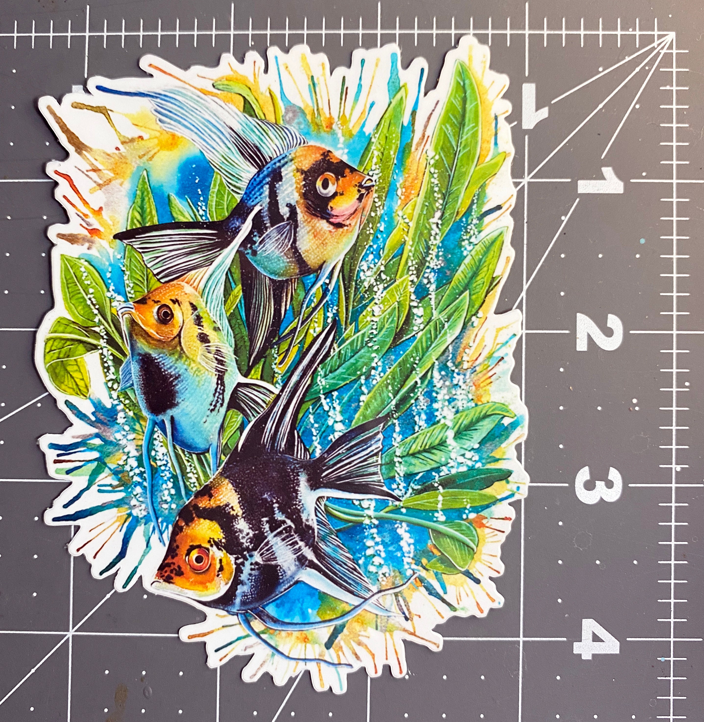 Jumbo Marble Koi Angelfish Vinyl Sticker | Etsy