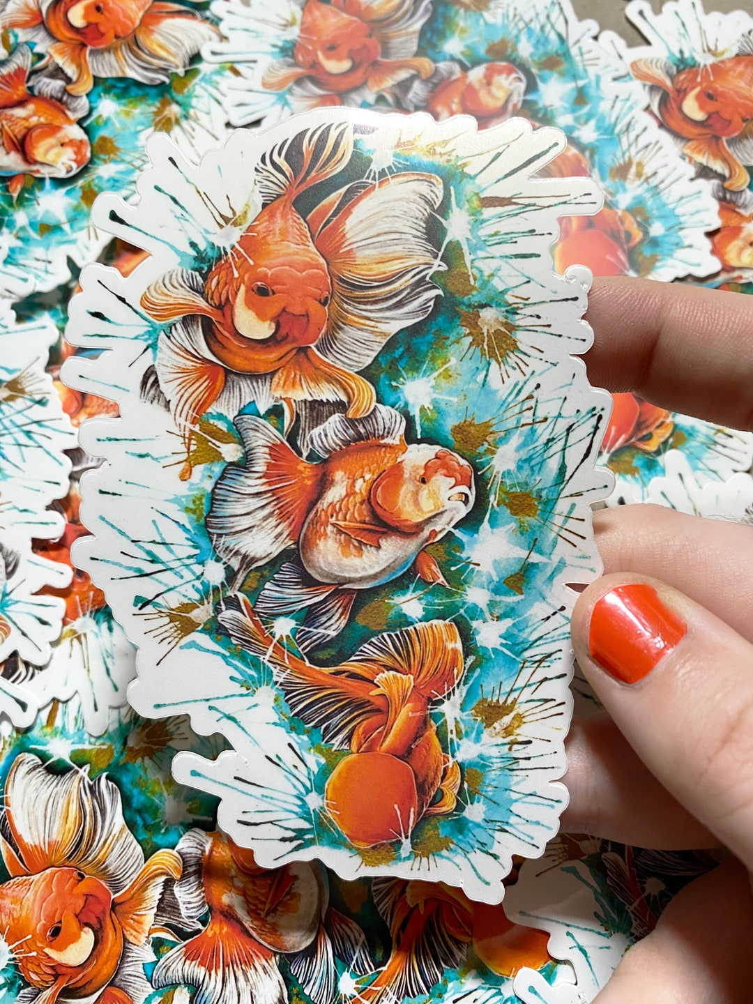 Jumbo Oranda Goldfish Vinyl Sticker - Etsy