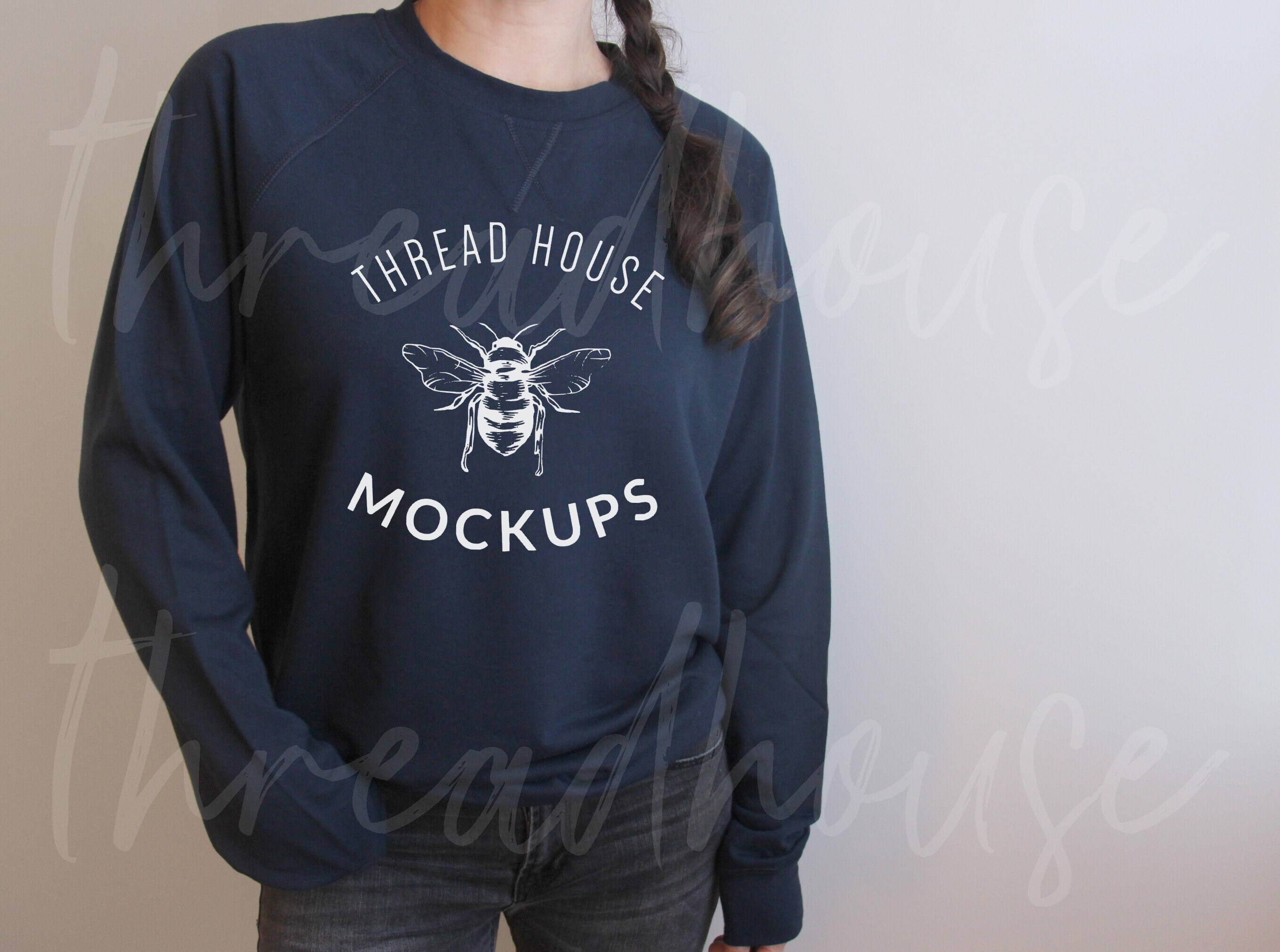 Modeled Model Mockup Next Level 9000 Midnight Navy Blue Long | Etsy