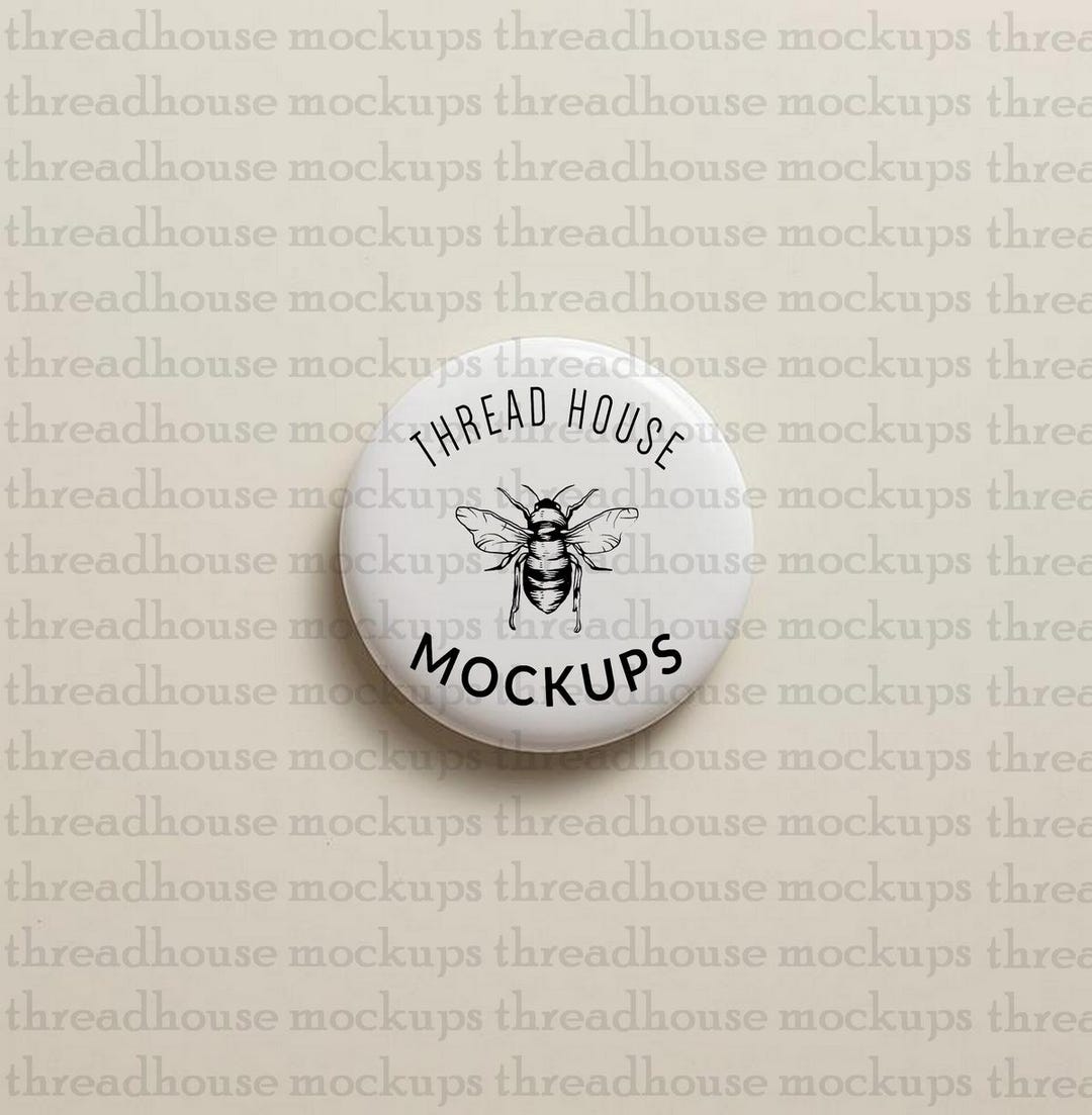 Mockup Pinback Round Pin Button Badge on a Retro Vintage Countertop - Etsy