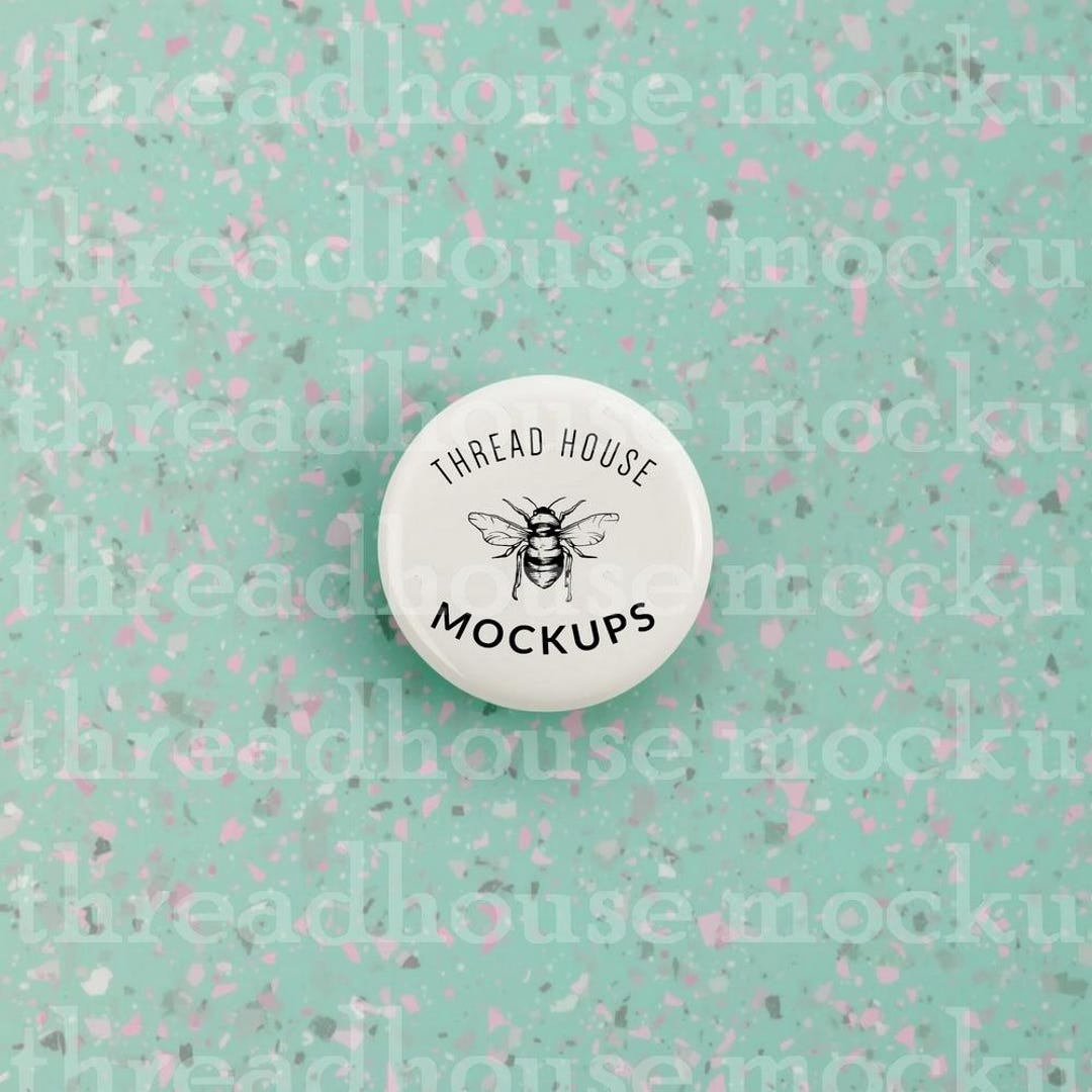 Mockup Pinback Round Pin Button Badge on a Retro Vintage Countertop - Etsy