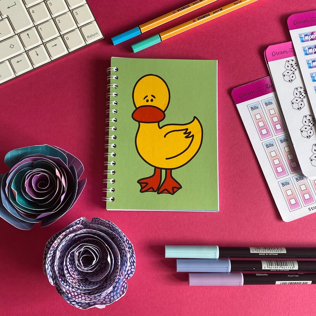 Duck Notebook, Worried Notebook, A5 Lined Notebook, Animal Notebook ...