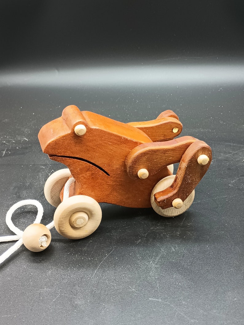 Wooden Pull Toy Frog - Etsy