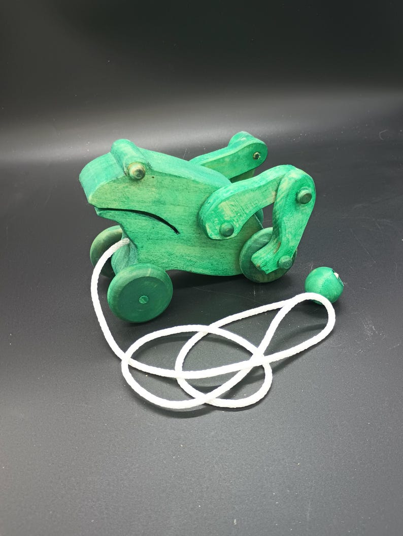 Wooden Pull Toy Frog - Etsy