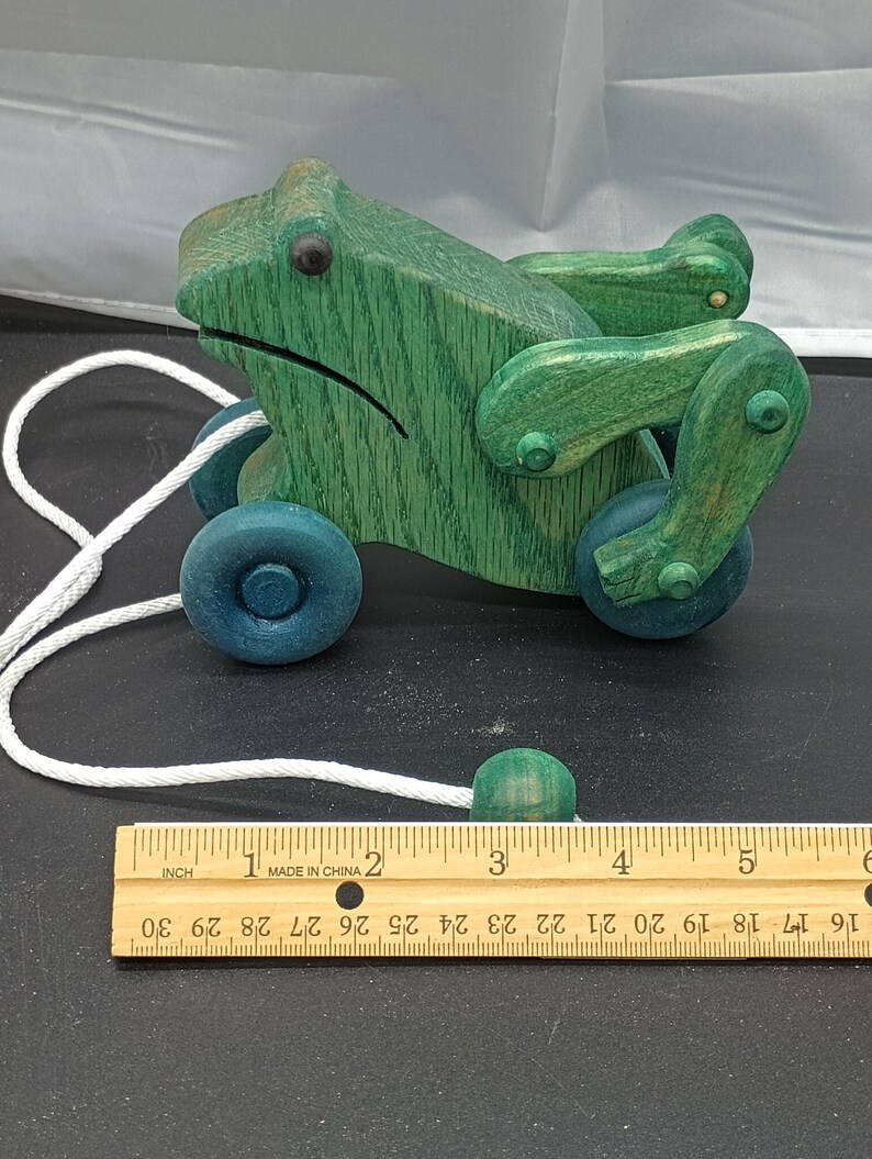 Wooden Pull Toy Frog - Etsy