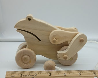 Wooden Frog Pull Toy - Etsy