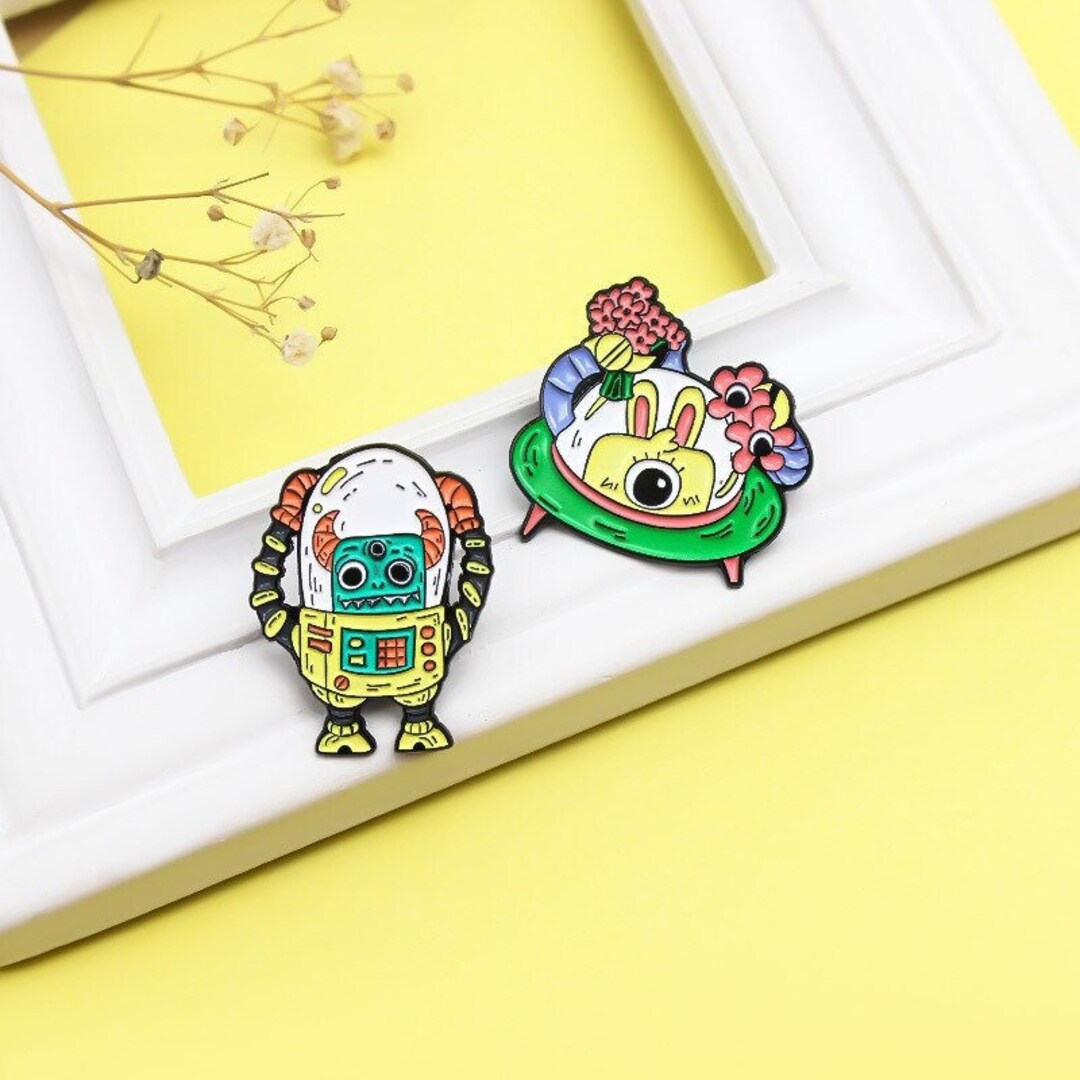 Monster Alien Pin Astronaut And Space Enamel Pin Enamel Etsy