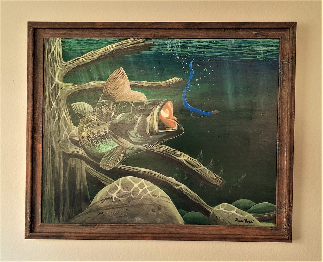 Original Acrylic Painting of Largemouth Bass - Etsy