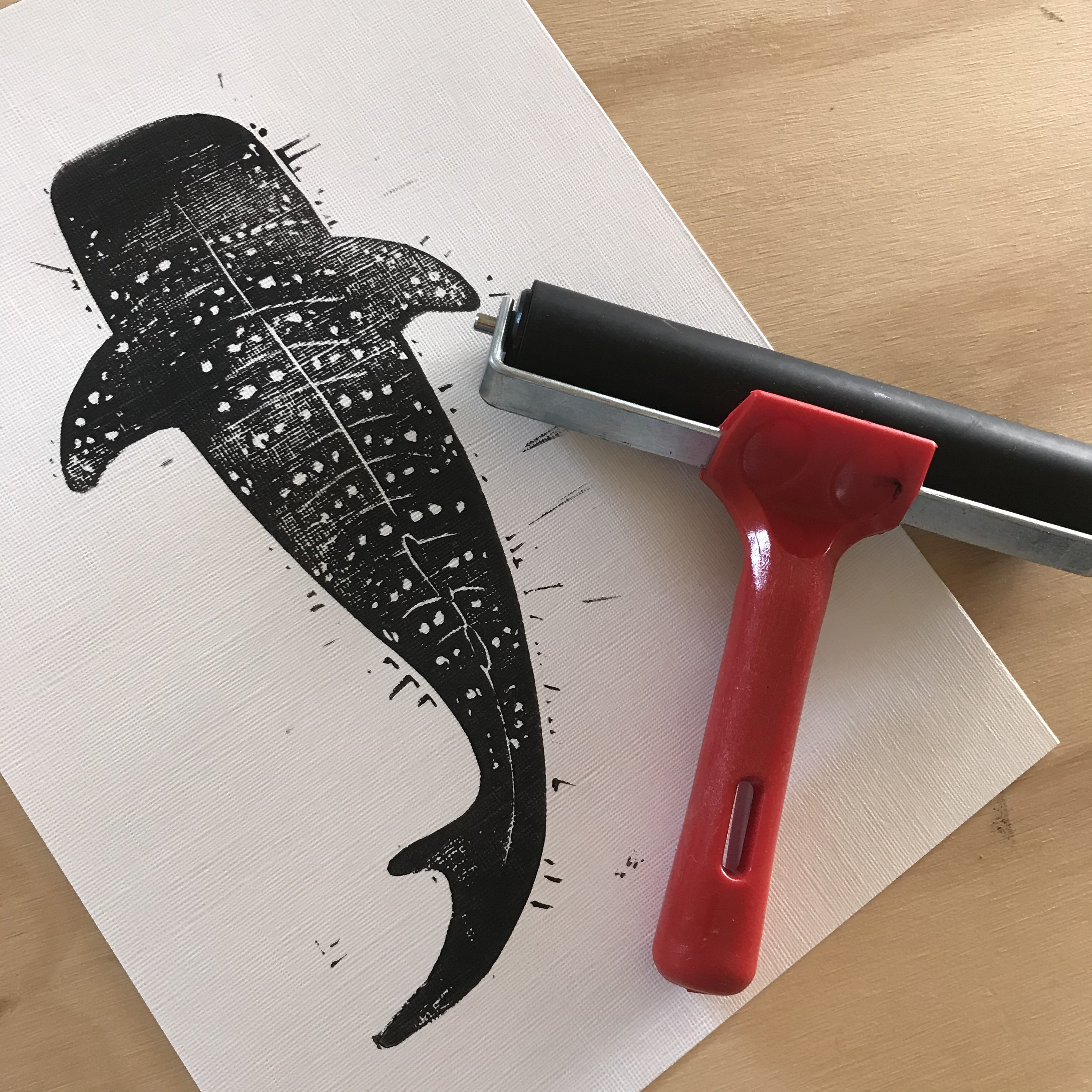 Whale Shark Lino Print - Etsy