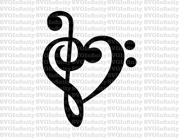 Heart and Treble Clef SVG Valentine's Day Love Forever | Etsy
