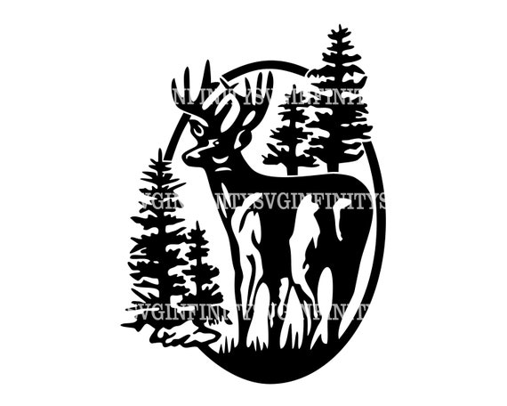 Deer SVG Deer in the Forest SVG Wildlife SVG Adventure Svg - Etsy