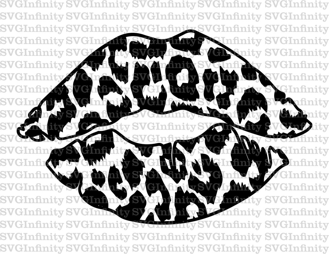 Leopard Lips SVG, Valentine's Day SVG, Lips Clipart, Kiss Lips ...