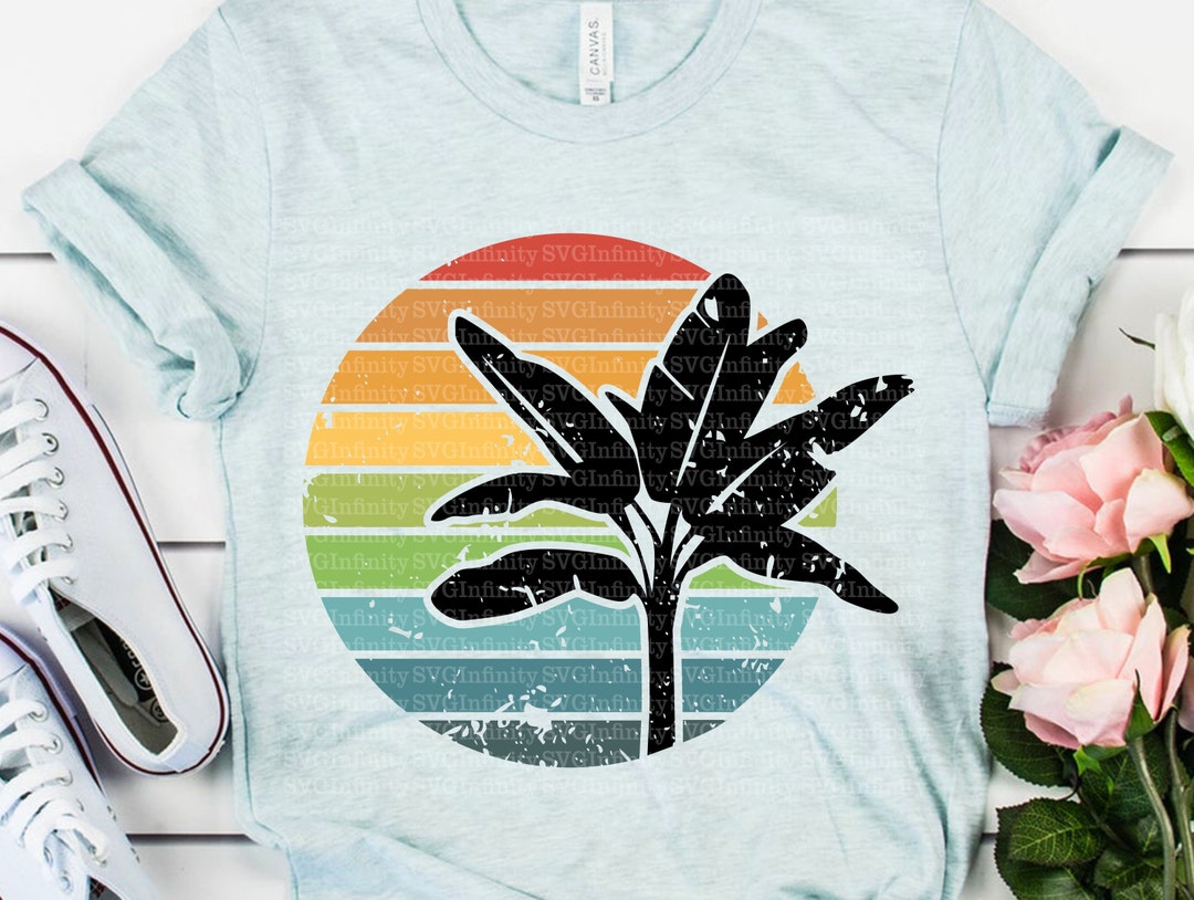 Summer Palm SVG, Palm Tree Sunset Scene Svg, Sunrise, Sea Vacation ...