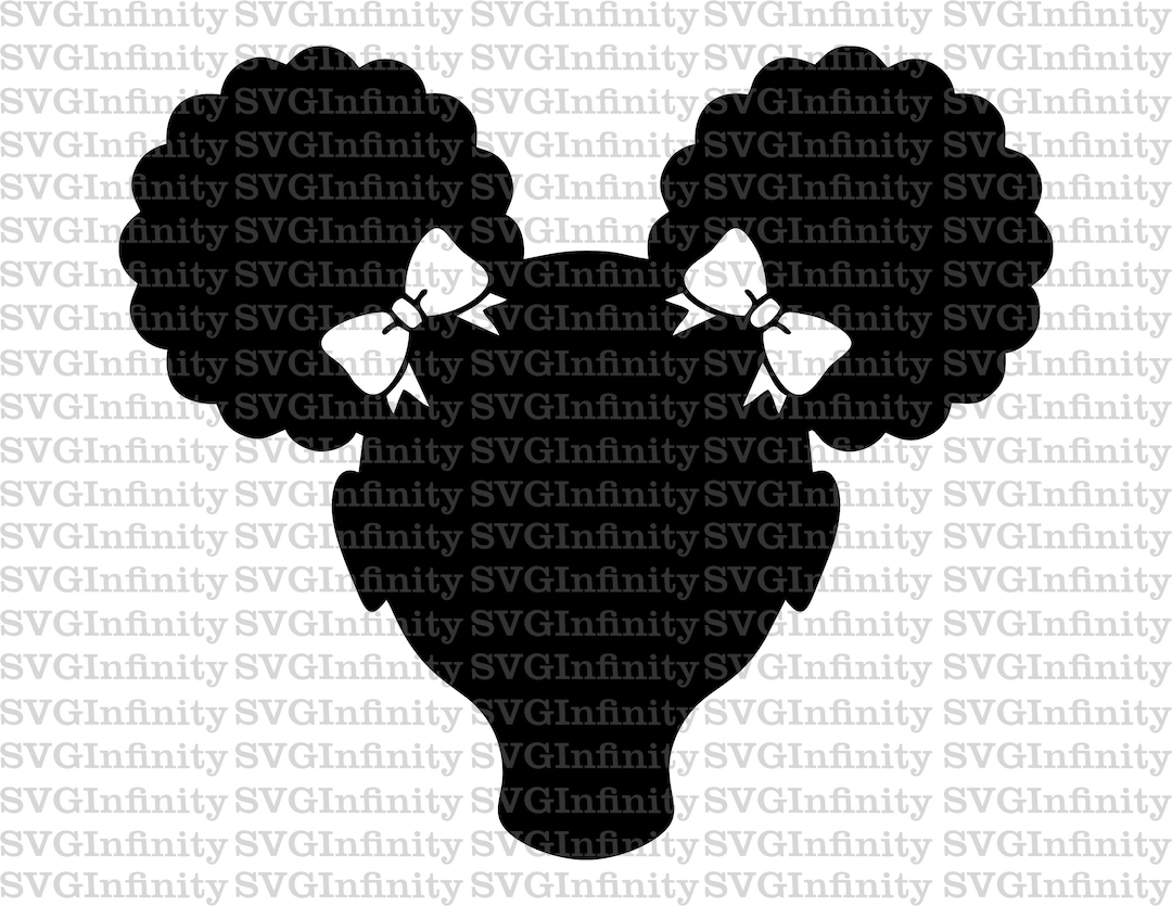 Afro Puffs SVG, African American Girl SVG, Little Girl Silhouette, Cute ...