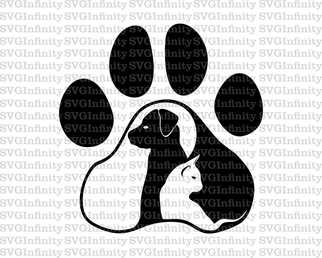 Cat Dog Paw SVG, Pet Lover Shirt SVG, Paw Print SVG, Dog Lover Tshirt ...