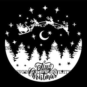 Merry Christmas SVG, Happy New Year SVG, Santa Sleigh With Reindeer ...