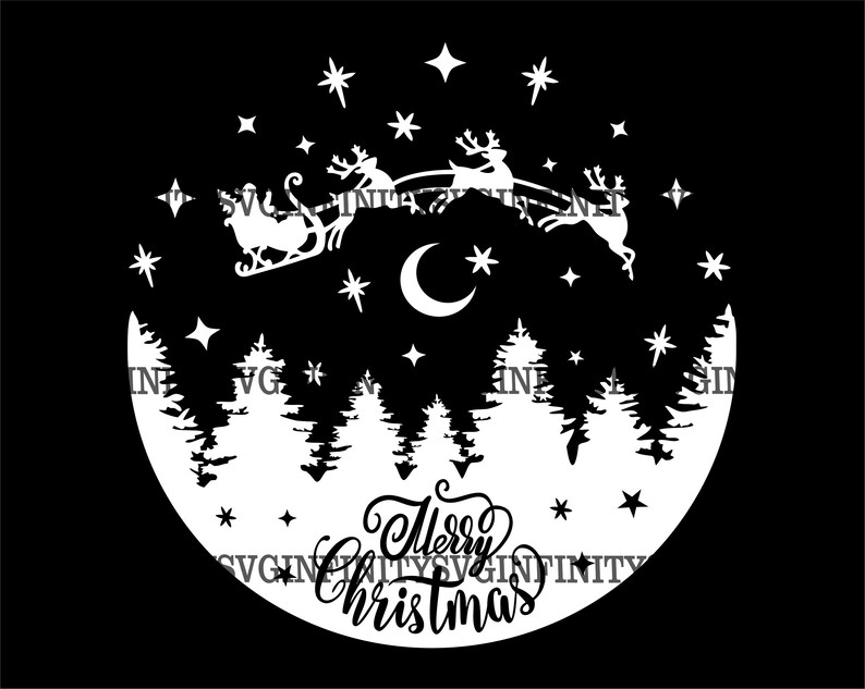 Merry Christmas SVG, Happy New Year SVG, Santa Sleigh With Reindeer ...