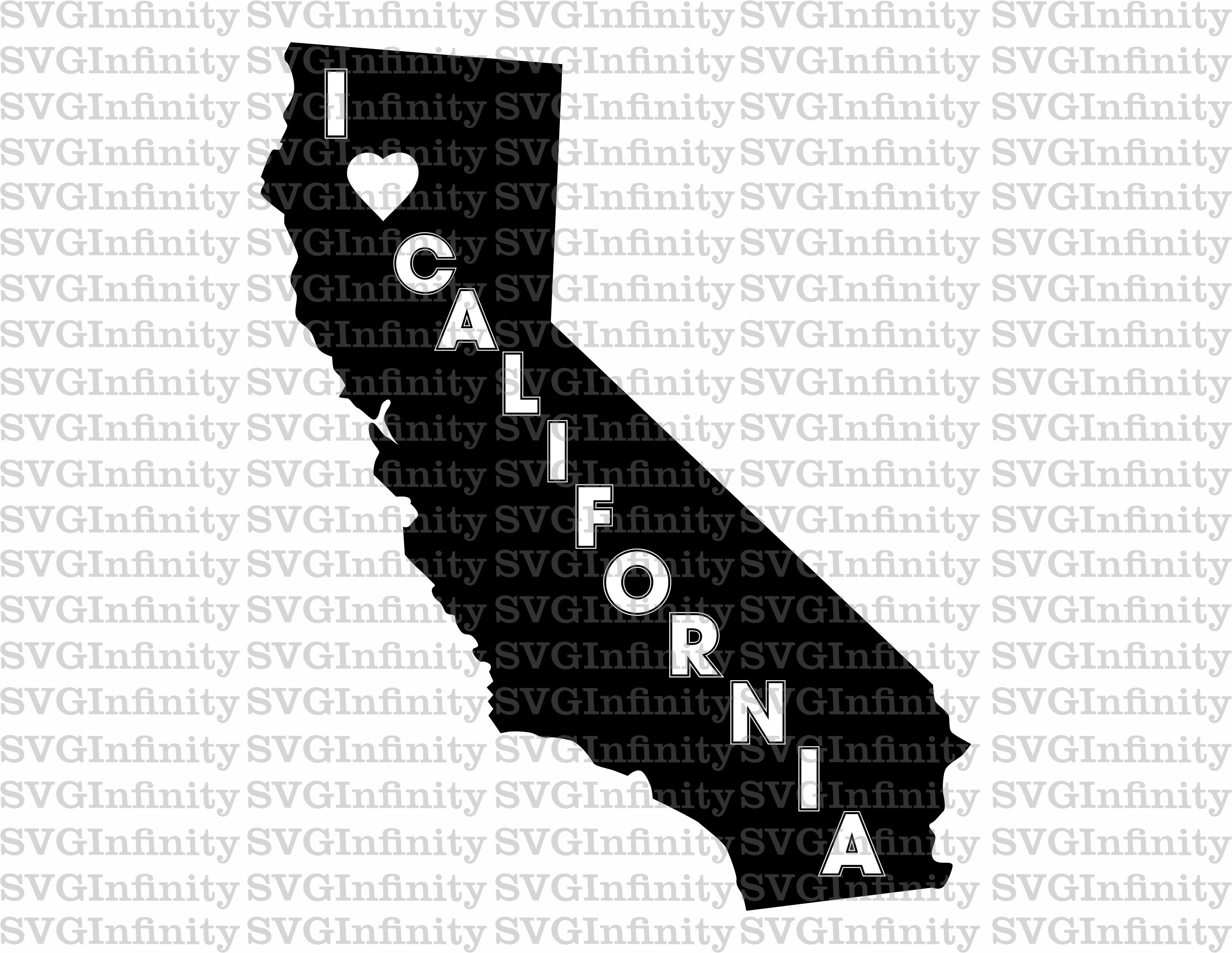 I Love California SVG, California State Map SVG, California Map ...