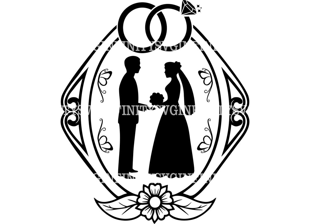 Bride and Groom SVG, Marriage SVG, Wedding SVG, Bride and Groom Clipart ...