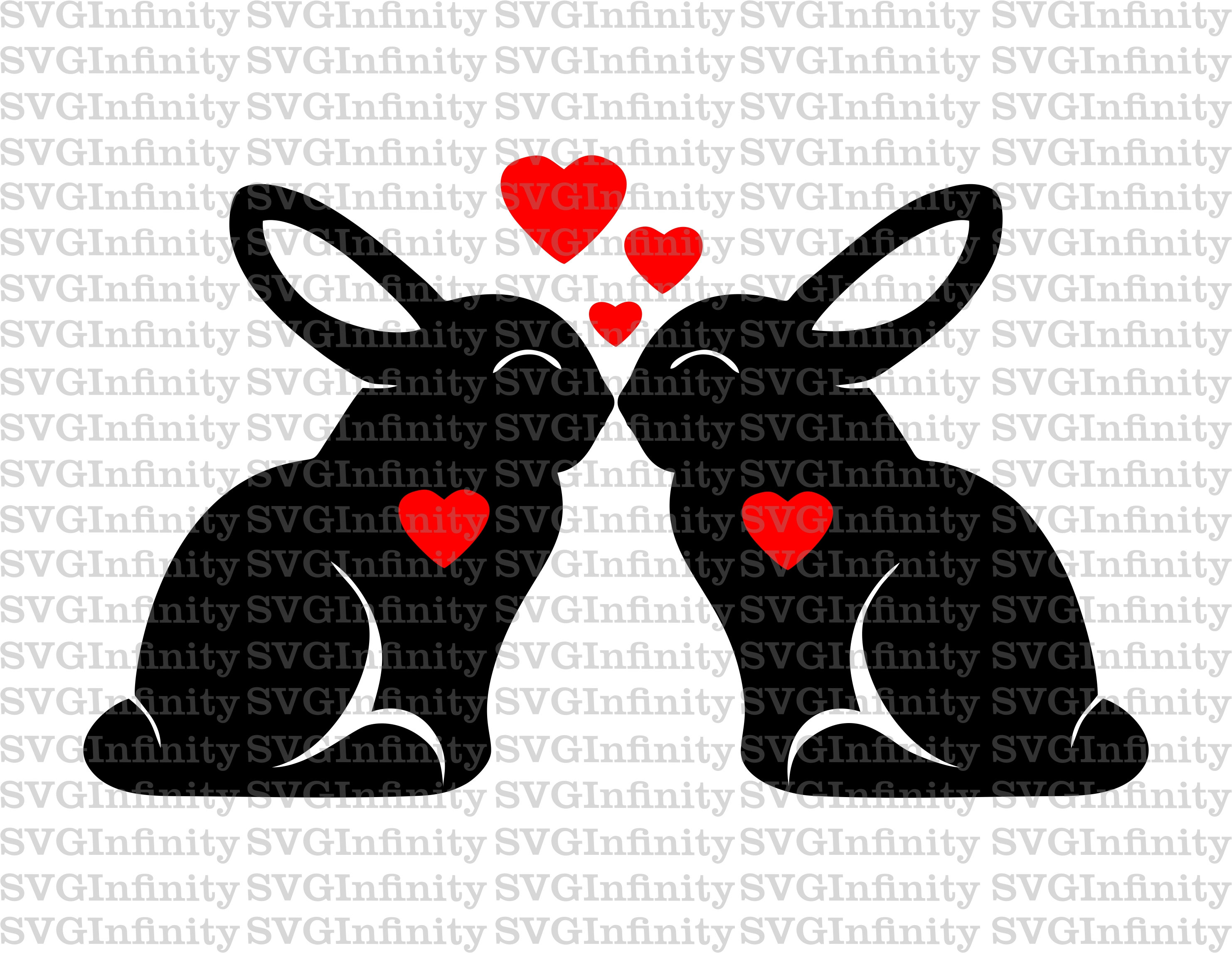 Kissing Bunnies SVG Bunnies Love SVG Valentine's Day - Etsy Australia