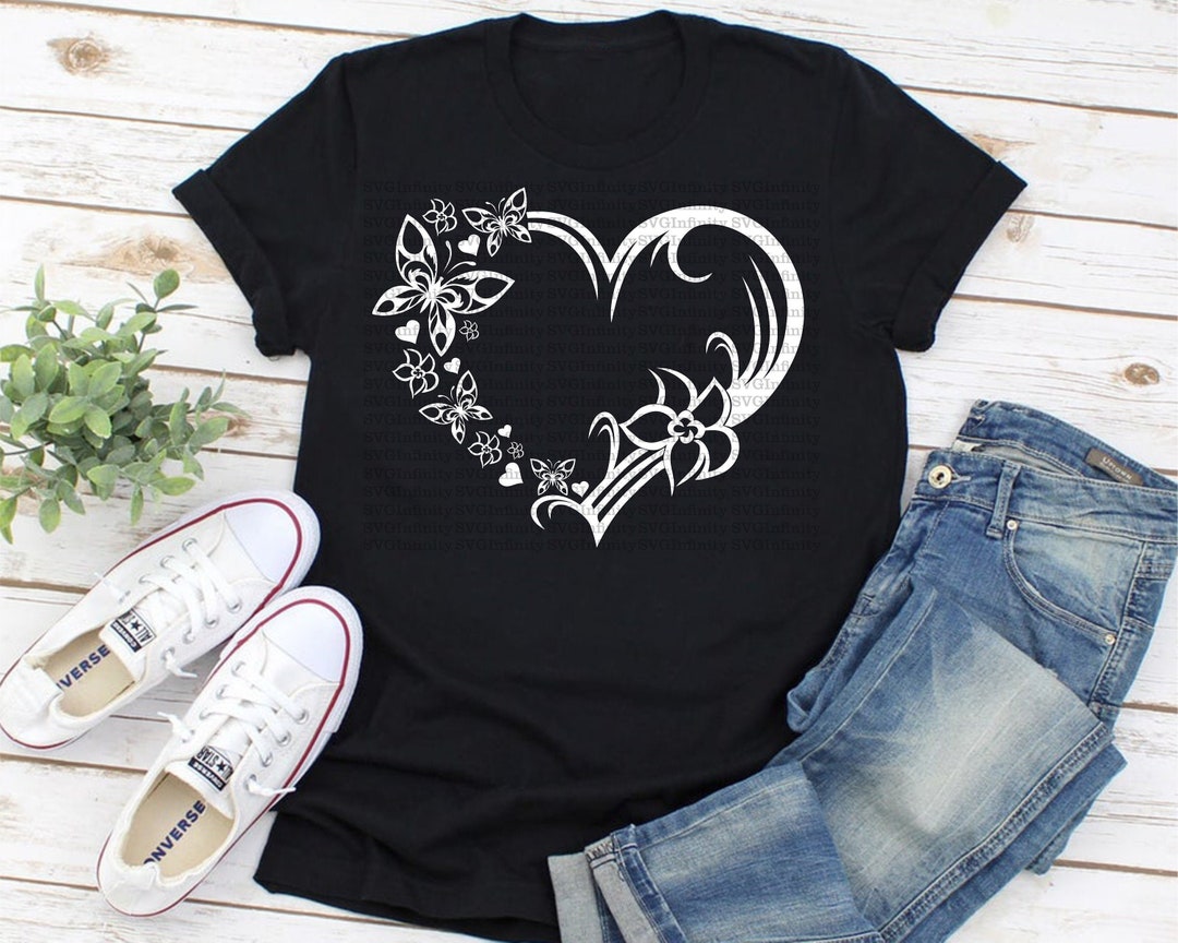 Heart and Butterflies SVG, Love Forever SVG, Valentine's Day SVG ...