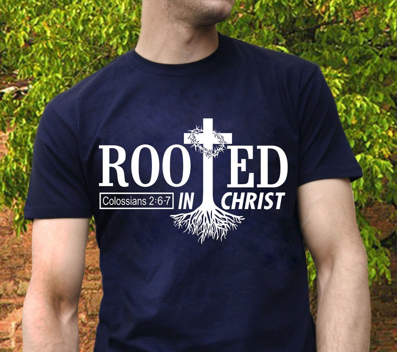 Rooted in Christ SVG Christian Cross SVG Bible Verse SVG | Etsy