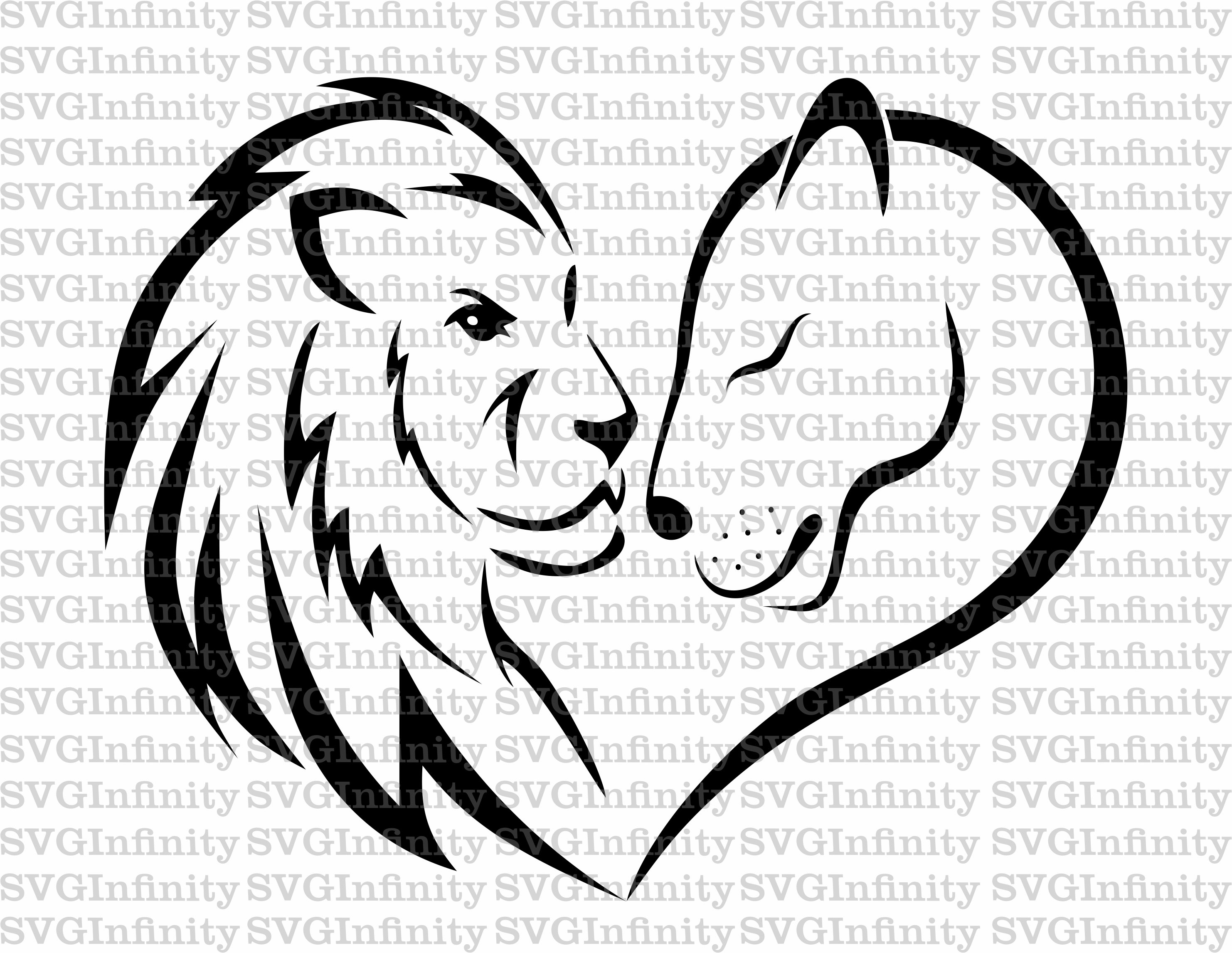 León y Leona SVG Rey y Reina San Valentín svg Love Forever | Etsy