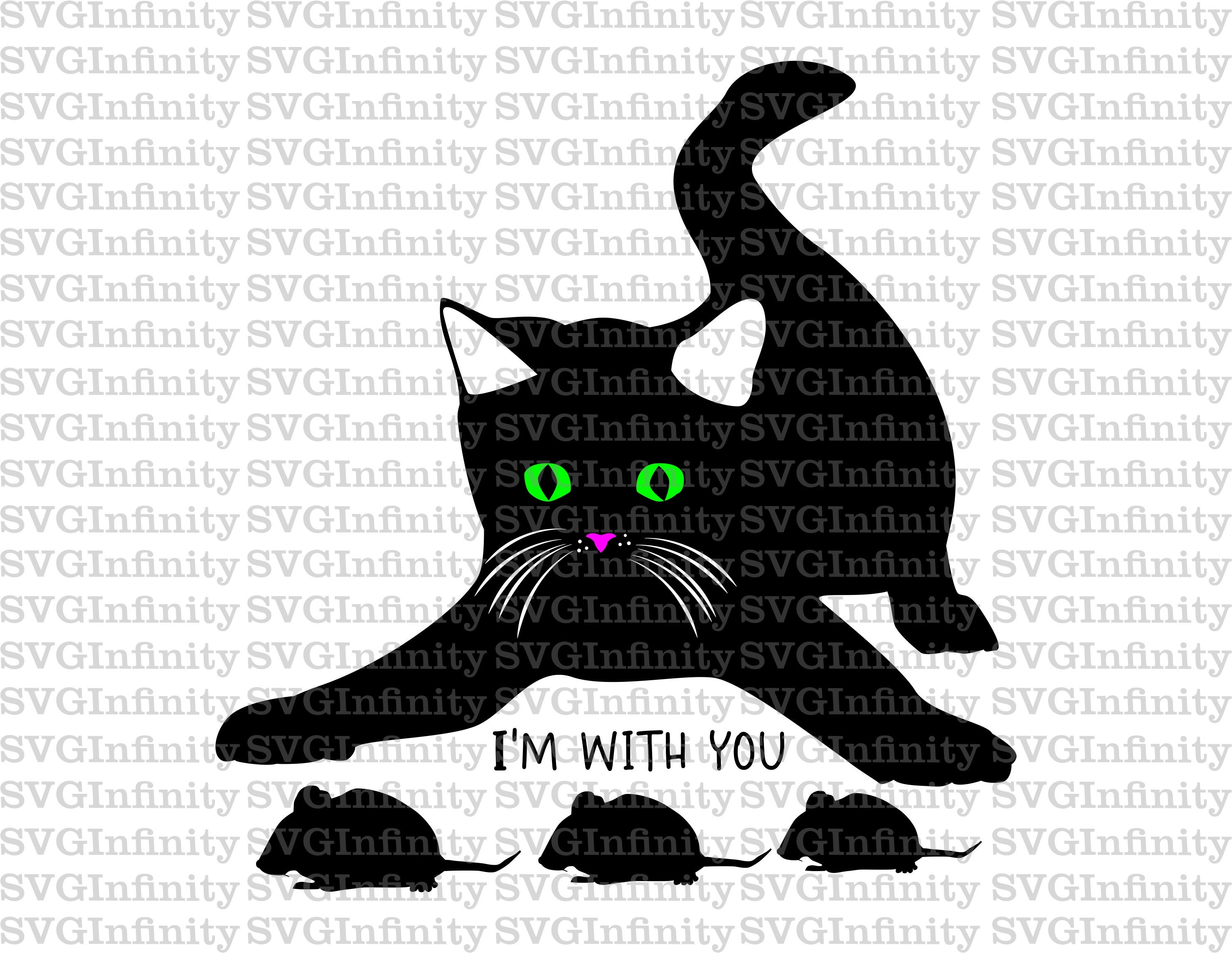 Cat And Mice SVG Black Cat SVG Mouse SVG Funny Cat svg | Etsy