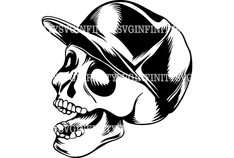 Skull in Cap SVG Skeleton Baseball Cap SVG Dad Hat Skull - Etsy