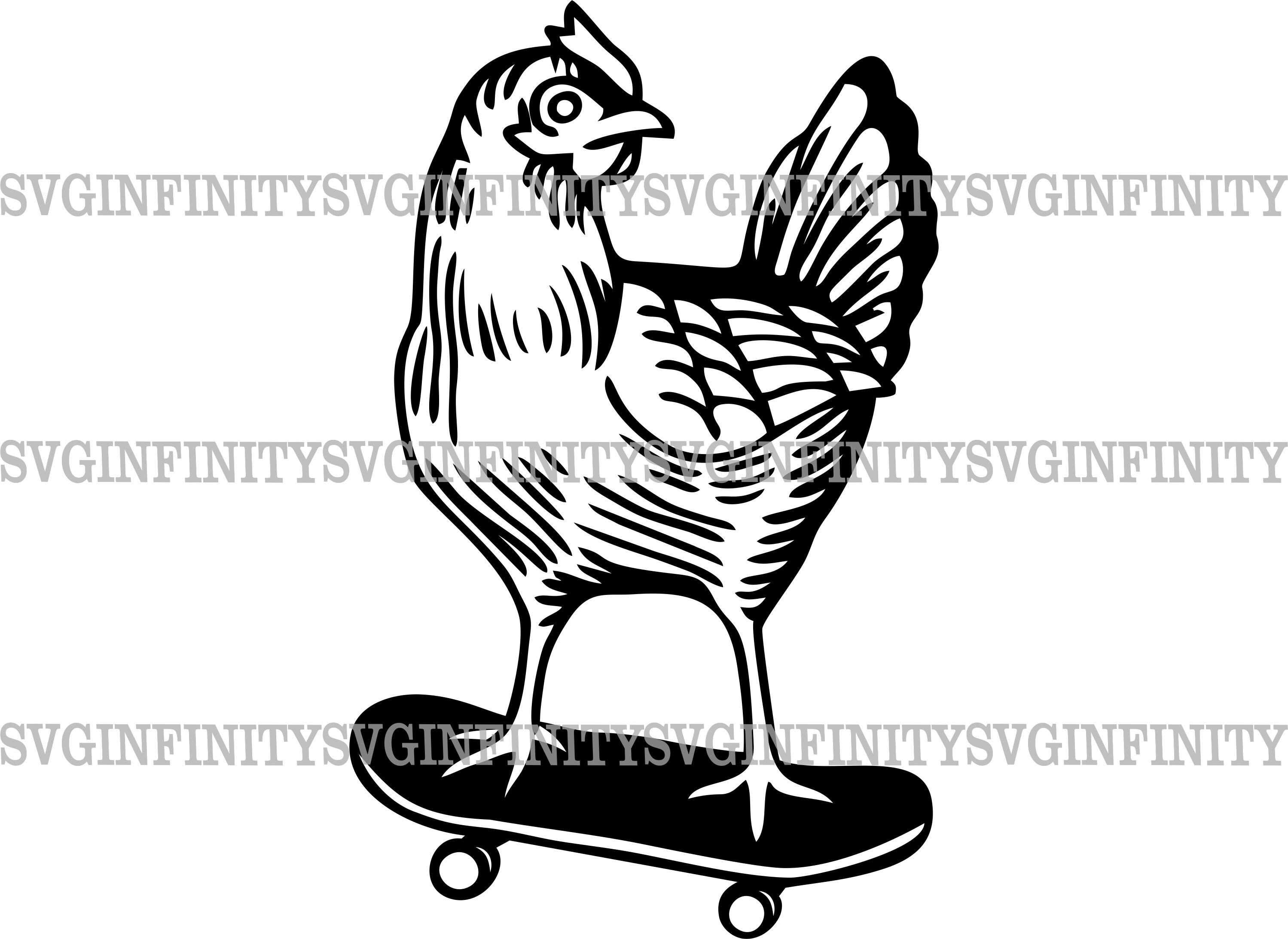 Chicken Running Silhouette