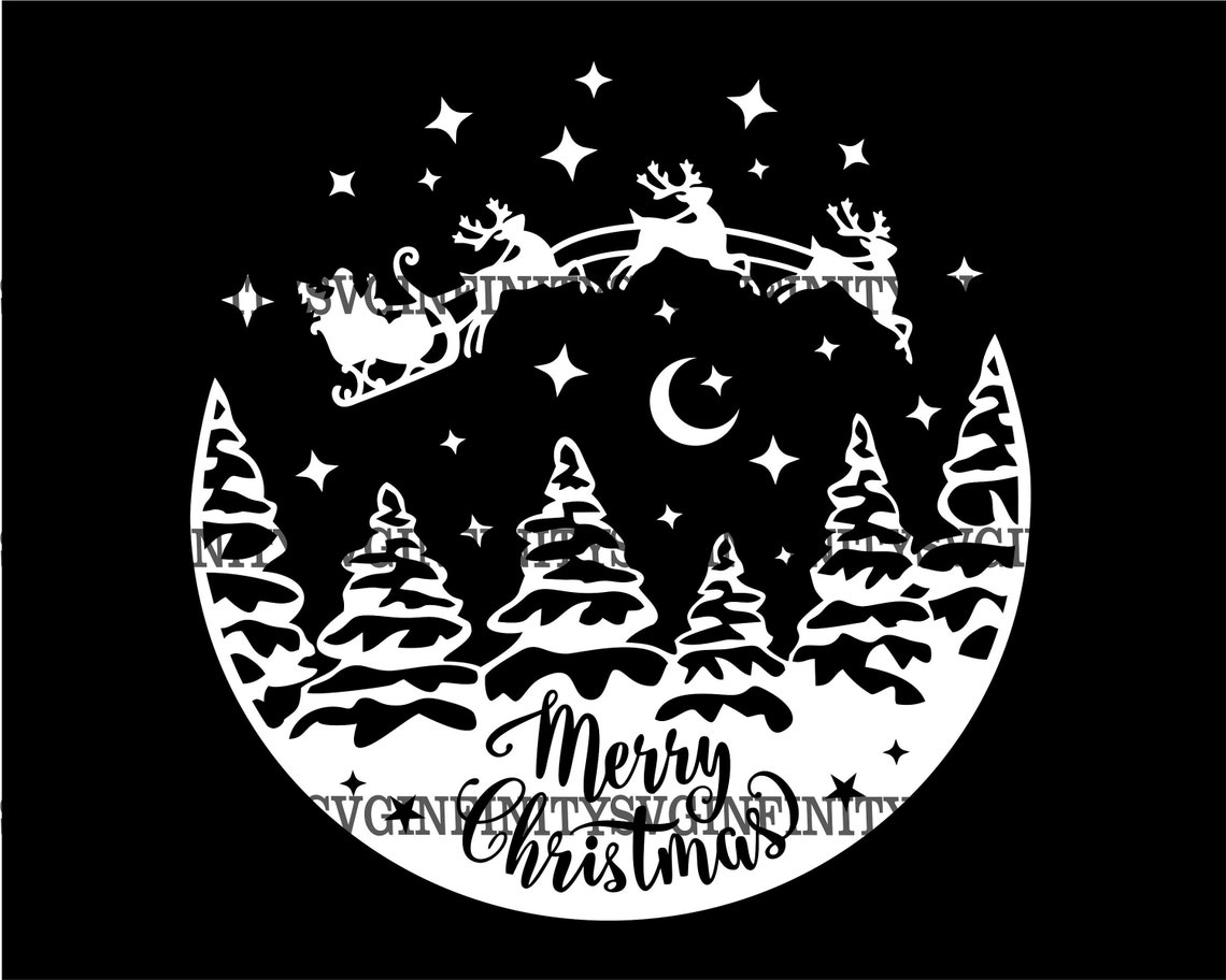Merry Christmas SVG Happy New Year SVG Santa Sleigh With - Etsy