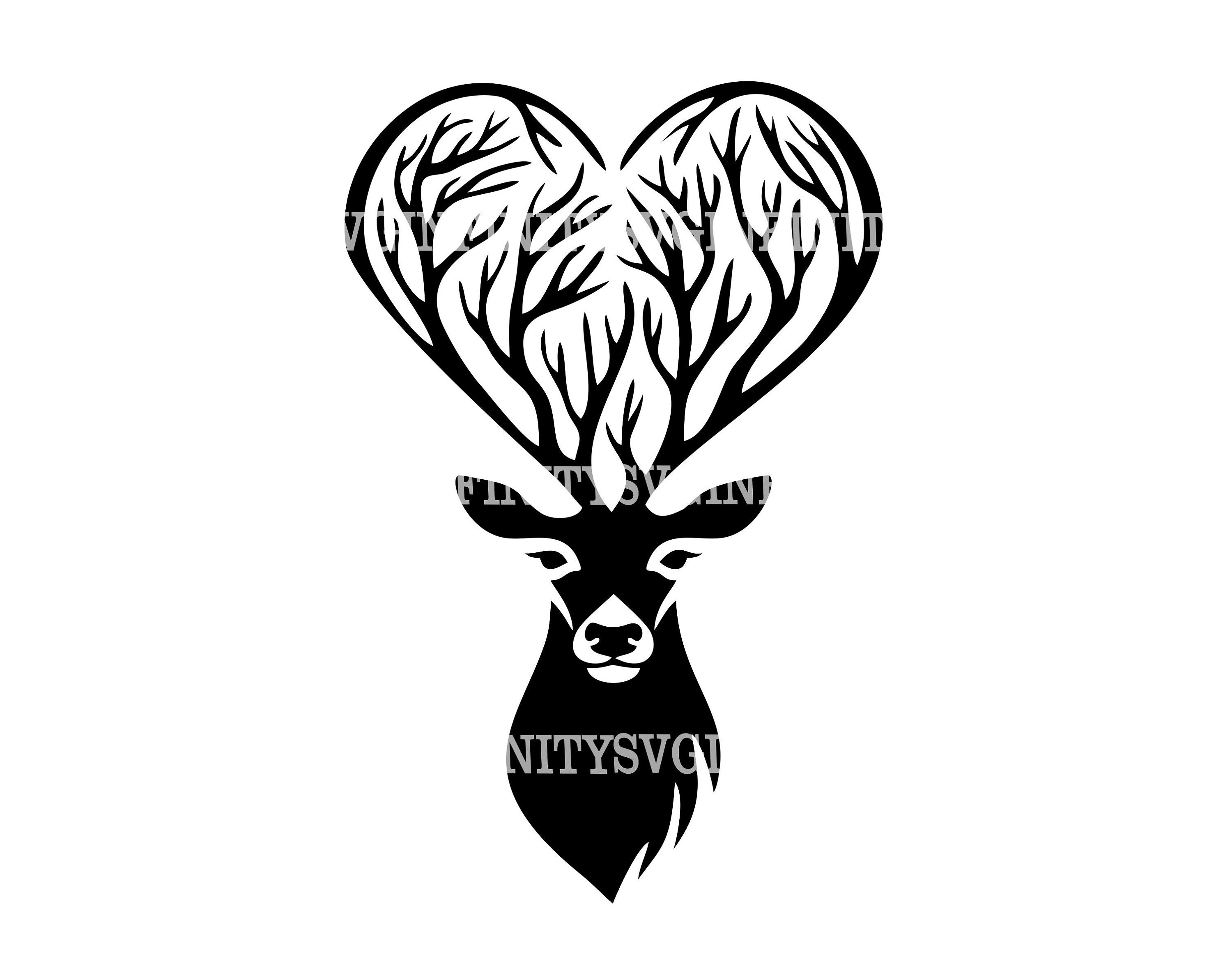 Deer Head Heart Logo