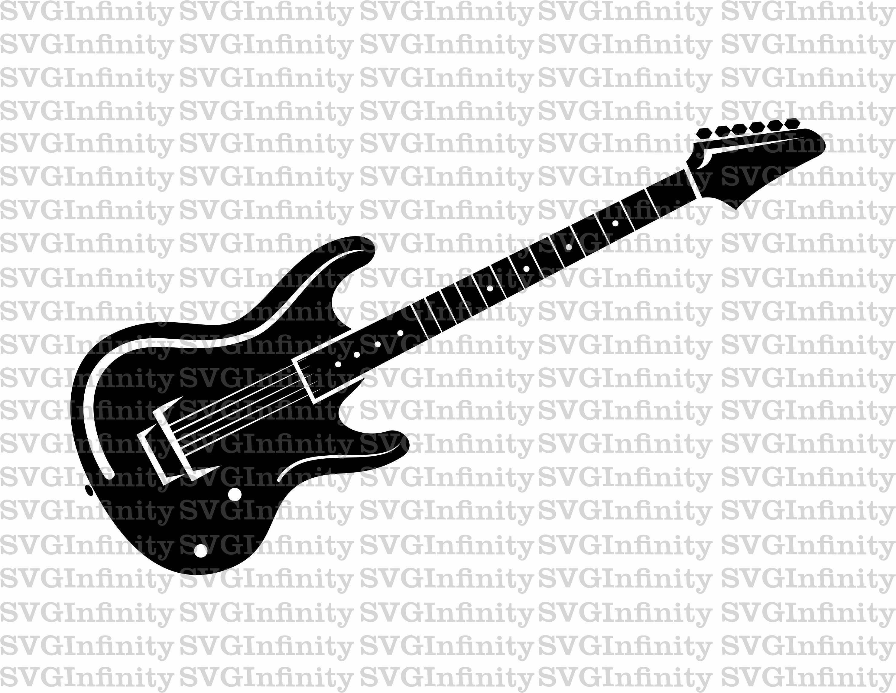 Electric Guitar Svg Guitar Silhouette Svg Guitar Clipart Etsy