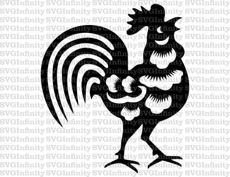 Gallo SVG, Gallo SVG, Animales svg, Pájaro svg, Silueta de gallo svg ...