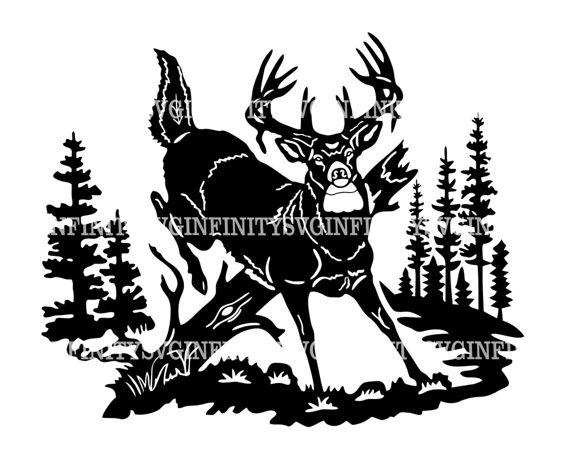 Deer in the Forest SVG Wildlife SVG Deer SVG Adventure Svg - Etsy