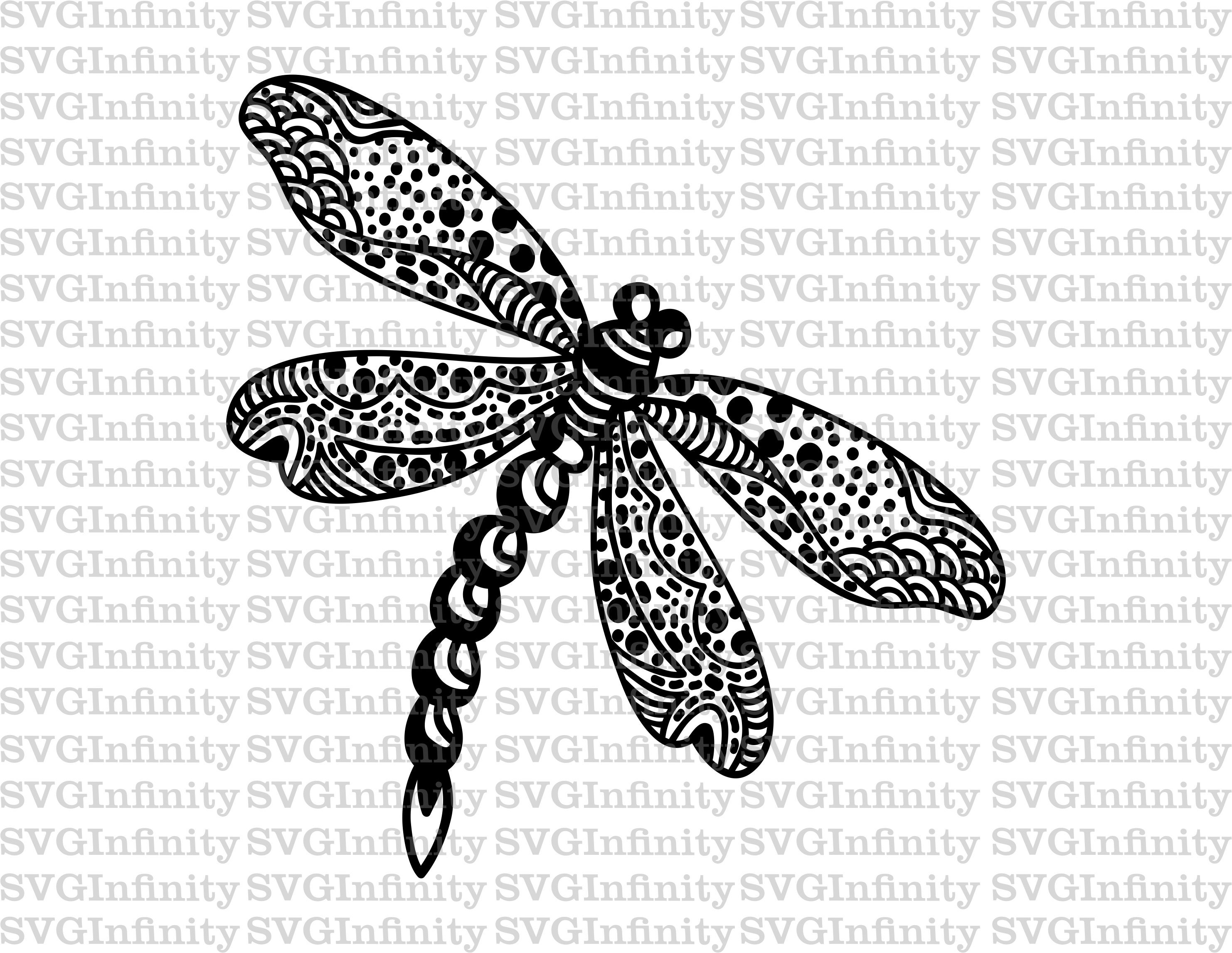 Dragonfly Mandala SVG Zentangle Dragonfly SVG Cute Dragonfly - Etsy ...
