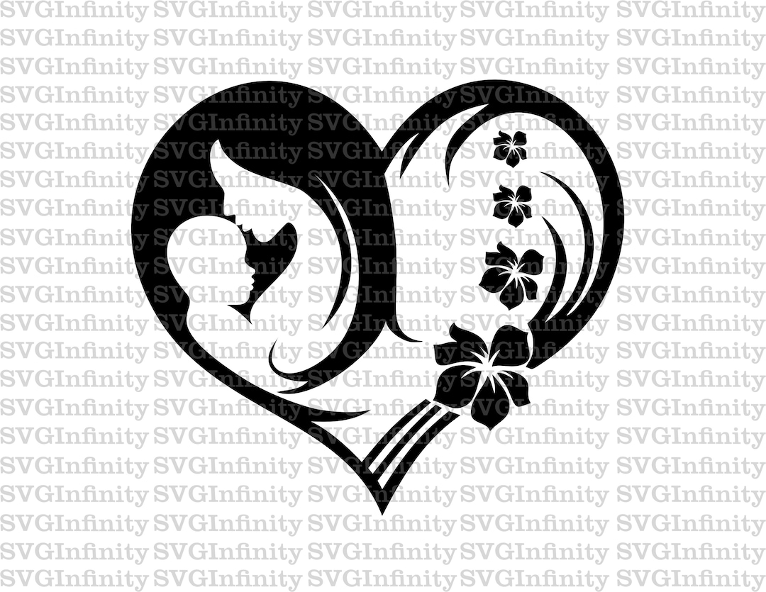 Heart Mom and Baby SVG, Love Forever SVG, Mother and Child SVG ...