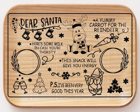 Dear Santa Christmas Tray SVG Cookies for Santa SVG - Etsy UK