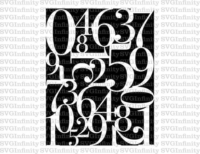 Numerals Pattern SVG Numbers Digital SVG Figures Svg | Etsy