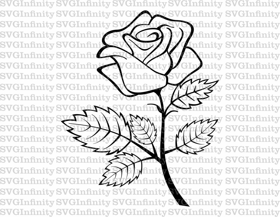Rose SVG Rose Silhouette Svg Rose Clipart Flowers Svg - Etsy