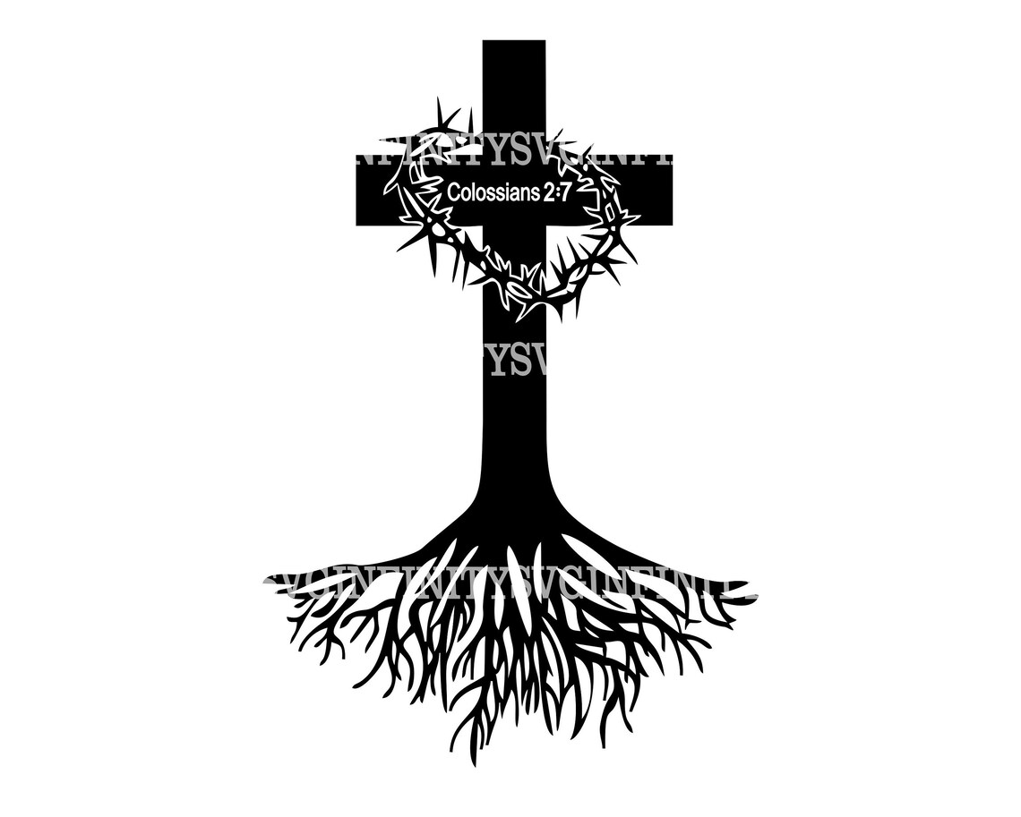 Christian Cross SVG Rooted in Christ SVG Bible Verse SVG - Etsy