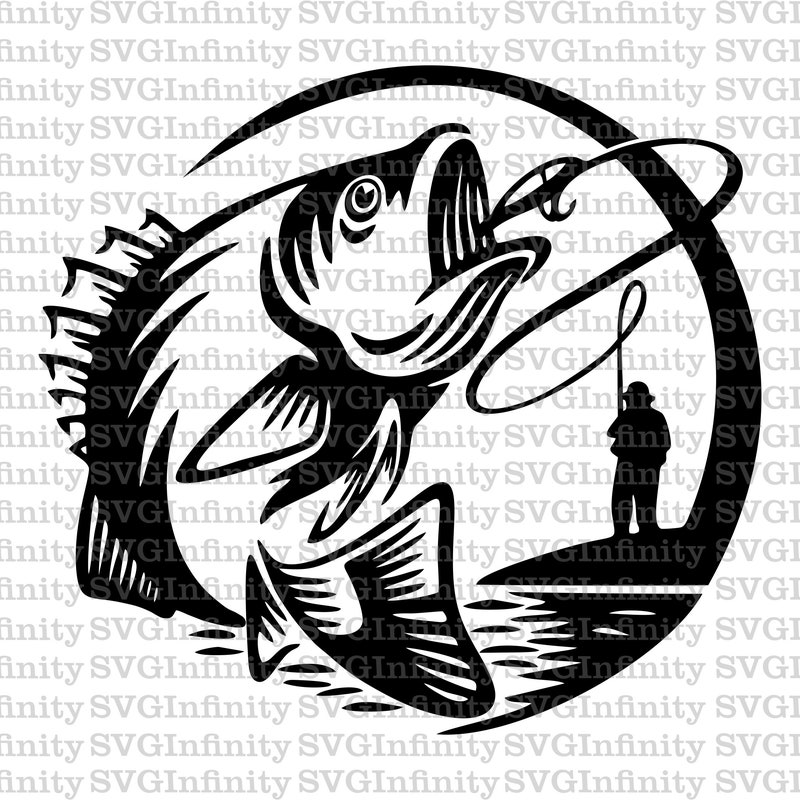 Catching Fish Svg - Etsy