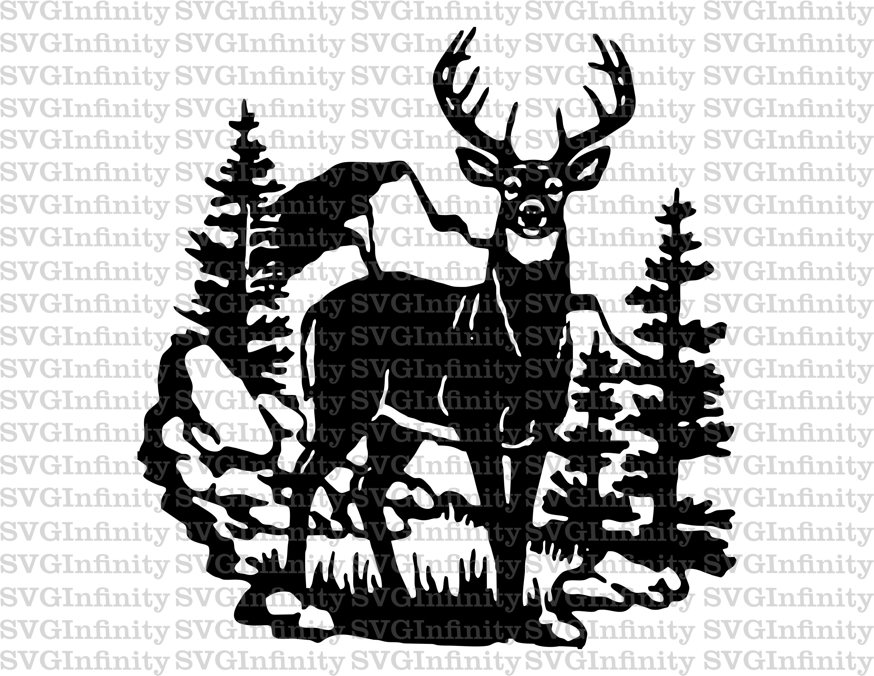 Deer and Mountains SVG, Deer SVG, Wildlife SVG, Adventure Svg, Deer ...