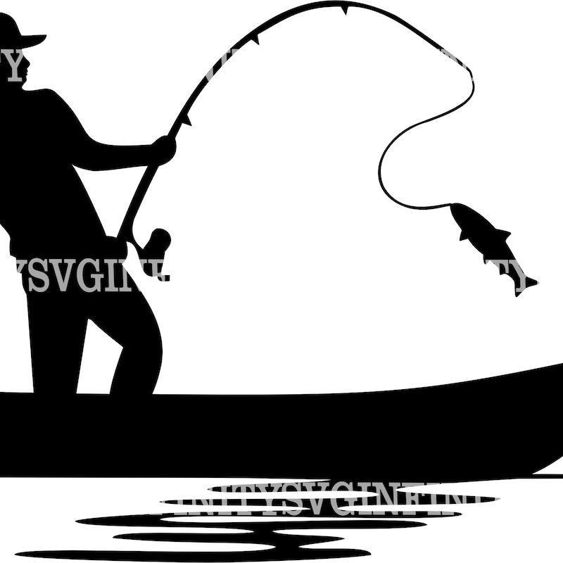 Catching Fish Svg - Etsy